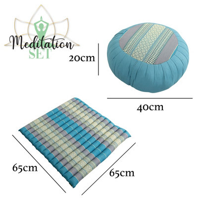 Yoga & Meditation Zafu Cushion And Zabuton Mat Set by Laeto Zen ...