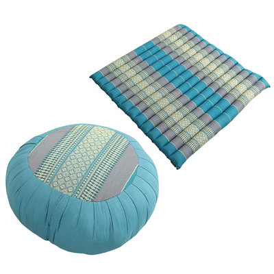 Yoga & Meditation Zafu Cushion And Zabuton Mat Set by Laeto Zen ...