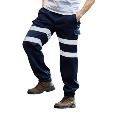 Yoko Mens Hi Visibility Reflective Work Jogging Bottoms