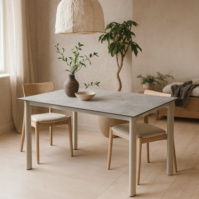 Yokohama Grey Ceramic Dining Table 1600 x 900 mm Rectangular