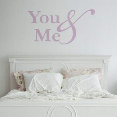 You and Me Wall Sticker Quote in Colour Pink | DIY at B&Q