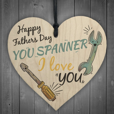 You Spanner Fathers Day Dad Daddy Shabby Chic Wooden Hanging Sign ...