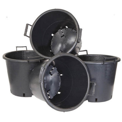 YouGarden 4 x Heavy Duty 35 Litre Plant Pots, 44cm Diameter - Plastic ...