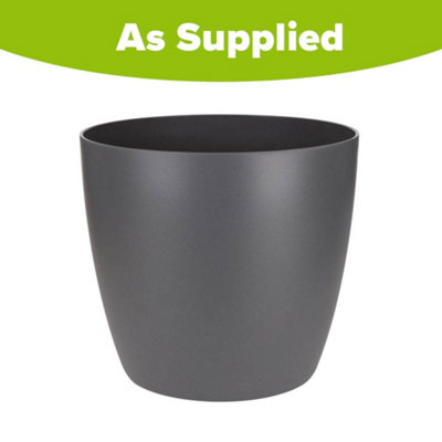 YouGarden Elho Dark Grey Houseplant Pot 18cm Indoor Plant Pot for ...
