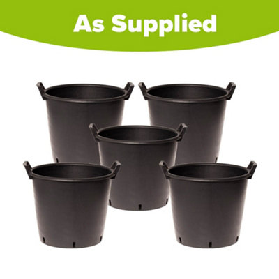 YouGarden Heavy Duty 30L Plant Pot, 5 x 40cm Diameter, Plastic Planters ...
