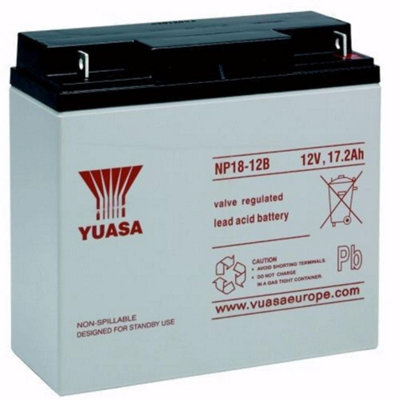 YUASA NP18-12B, 12V 18AH 20HR VRLA LEAD ACID - AGM - NON SPILLABLE BATTERY