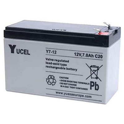 Yuasa Y7-12 Sealed Rechargeable Intruder Alarm Panel Battery - 12V DC ...