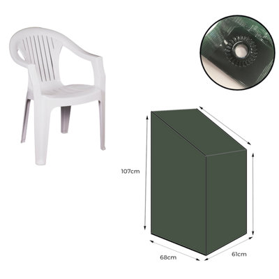Yuzet Stacking Chair Cover Heavy Duty Green Strong Waterproof Outdoor ...