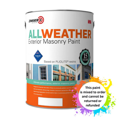 Z-Zinsser All Weather Masonry Paint Mixed Colour Ral 6000 5L | DIY at B&Q