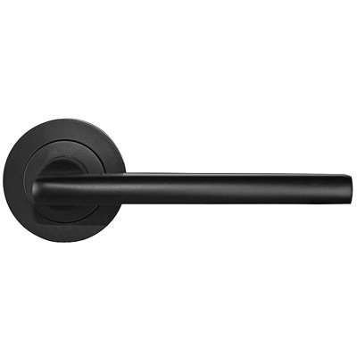 Z747 Lever Rose Matt Black Door Handles, Modern Flat Lever Design ...