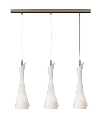 Zack Ceiling Pendant 3 Light E27 Line, Satin Nickel
