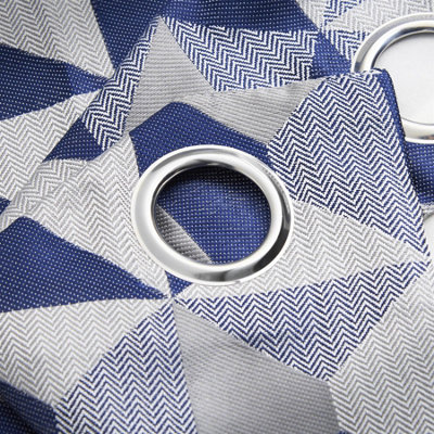 Zandi Ring Top Curtains Blue/Silver