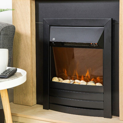 ZANUSSI ZEFIST1003B Electric Inset Fire 2KW - Black Cast Iron Effect