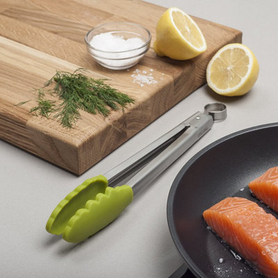 Zeal Silicone Cooking Tongs, 25cm, Lime Green