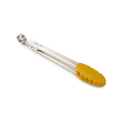Zeal Silicone Small Cooking Tongs, 20cm, Mustard | DIY at B&Q