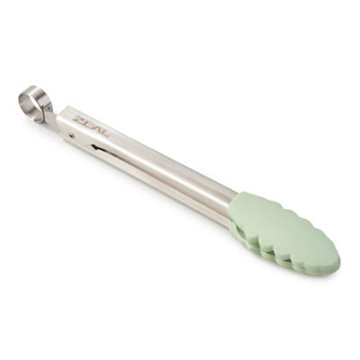 Zeal Silicone Small Cooking Tongs, 20cm, Sage Green | DIY at B&Q