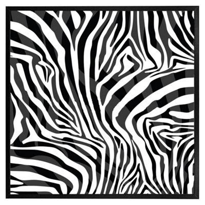 Zebra animal print (Picutre Frame) / 16x16" / Oak | DIY at B&Q