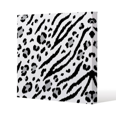 Zebra & Leopard Print (Canvas Print) / 90 x 90 x 4cm