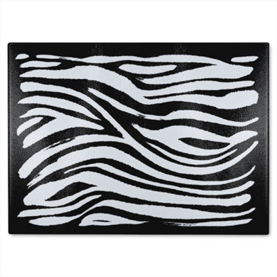 Zebra Print Glass Chopping Board