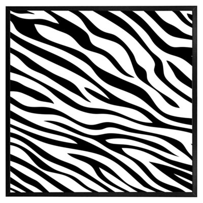 Zebra print (Picutre Frame) / 30x30" / Black | DIY at B&Q