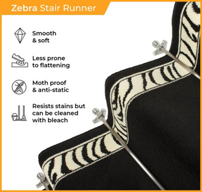 Zebra Print Stair Runner Carpet Runner Rug