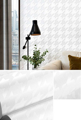 Zed Decor Geometric White Tonal Pattern Wallpaper - A90-91
