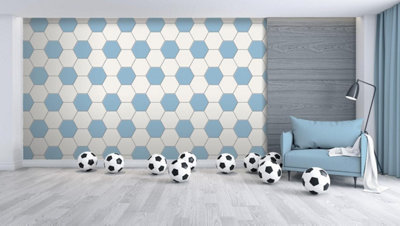 Zed Decor Manchester City Style Football Themed Wallpaper Kids Bedroom ...
