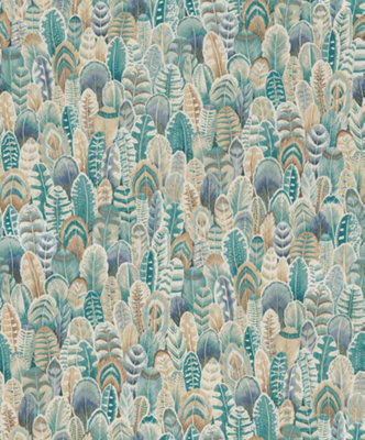 Zed Decor Opus Art Decor Painted Leaves Teal Gold Wallpaper OS3110 ...