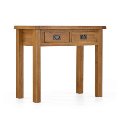 Zelah Oak 100cm Dressing Table with Drawers - By Roseland Furniture
