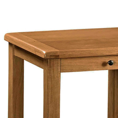 Zelah Oak 110cm Computer Desk with Drawer - By Roseland Furniture