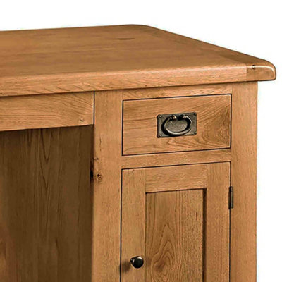 Zelah Oak 110cm Computer Desk with Drawer - By Roseland Furniture