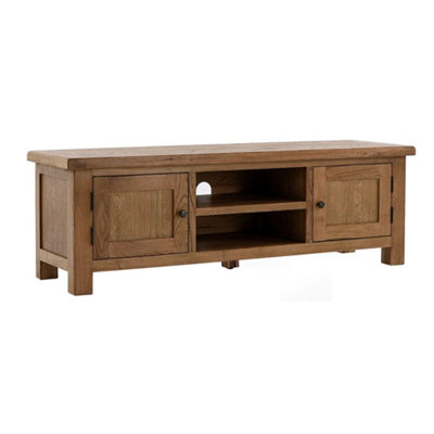 Zelah Oak 180cm Extra Large TV Unit - Fully Assembled By Roseland Furniture