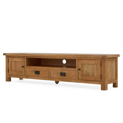 Zelah Oak 200cm Extra Large TV Unit for Living Room - Fully Assembled ...