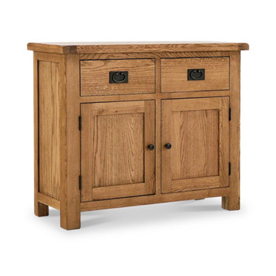 Zelah Oak Small Sideboard Cabinet Fully Assembled - By Roseland Furniture