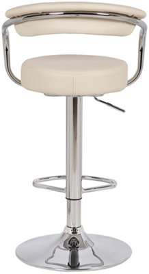 Zenith Breakfast Bar Stool with Adjustable Height and Swivel, Cream