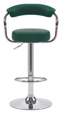 Zenith Kitchen Bar Stool, Chrome Footrest, Height Adjustable Swivel Gas ...