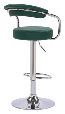Zenith Kitchen Bar Stool, Chrome Footrest, Height Adjustable Swivel Gas ...