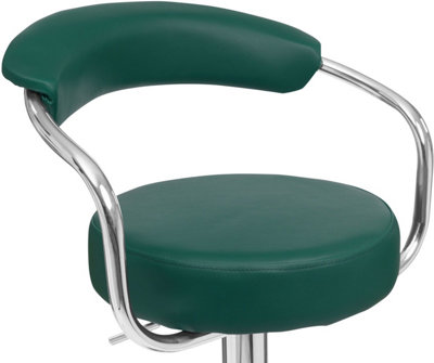 Zenith Kitchen Bar Stool, Chrome Footrest, Height Adjustable Swivel Gas ...