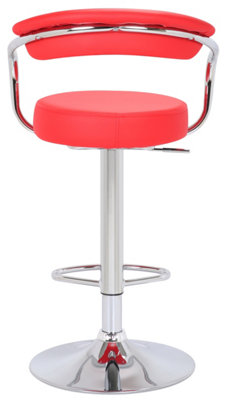 Zenith Kitchen Bar Stool, Chrome Footrest, Height Adjustable Swivel Gas ...