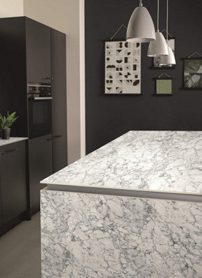 Zenith Kitchen Breakfast Bar - Marmo Bianco - 3000mm x 950mm x 12.5mm