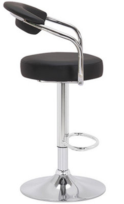 Zenith Single Kitchen Bar Stool, Chrome Footrest, Height Adjustable ...
