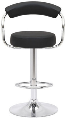 Zenith Single Kitchen Bar Stool, Chrome Footrest, Height Adjustable ...