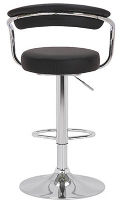 Zenith Single Kitchen Bar Stool, Chrome Footrest, Height Adjustable ...