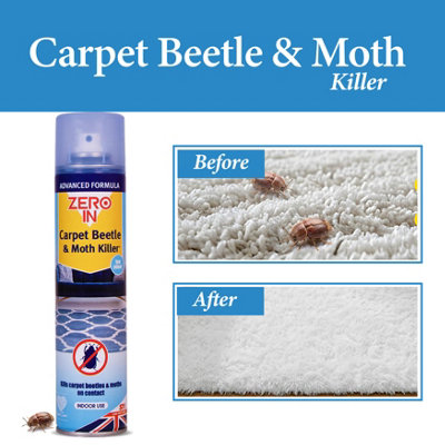 Zero In Carpet Beetle and Moth Killer 300ml spray Kills larvae and ...