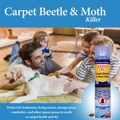 Zero In Carpet Beetle and Moth Killer 300ml spray Kills larvae and ...