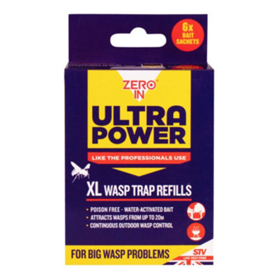 Zero In Ultra Power Wasp Trap Bait Refills - XL Pack - Poison Free ...