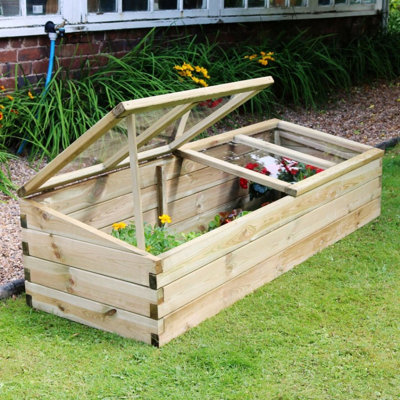 Zest Sleeper Wooden Cold Frame Growhouse Greenhouse Garden Plant 1.7m