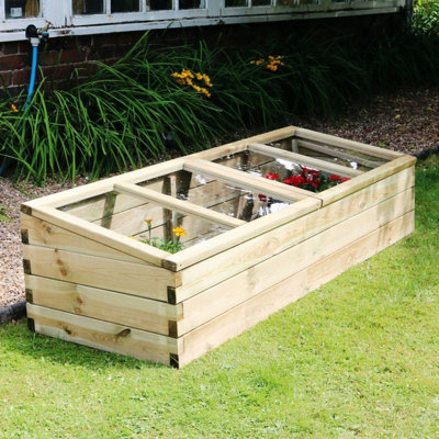 Zest Sleeper Wooden Cold Frame Growhouse Greenhouse Garden Plant 1.7m