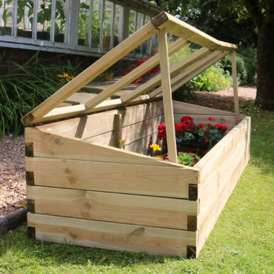 Zest Sleeper Wooden Cold Frame Growhouse Greenhouse Garden Plant 1.7m