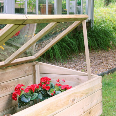 Zest Sleeper Wooden Cold Frame Growhouse Greenhouse Garden Plant 1.7m